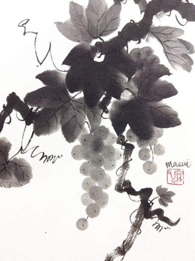 4月土曜夜間教室より「葡萄」後半: ーモノクロの芸術水墨画ー 4月土曜夜間教室より「葡萄」後半: ーモノクロの芸術水墨画ー